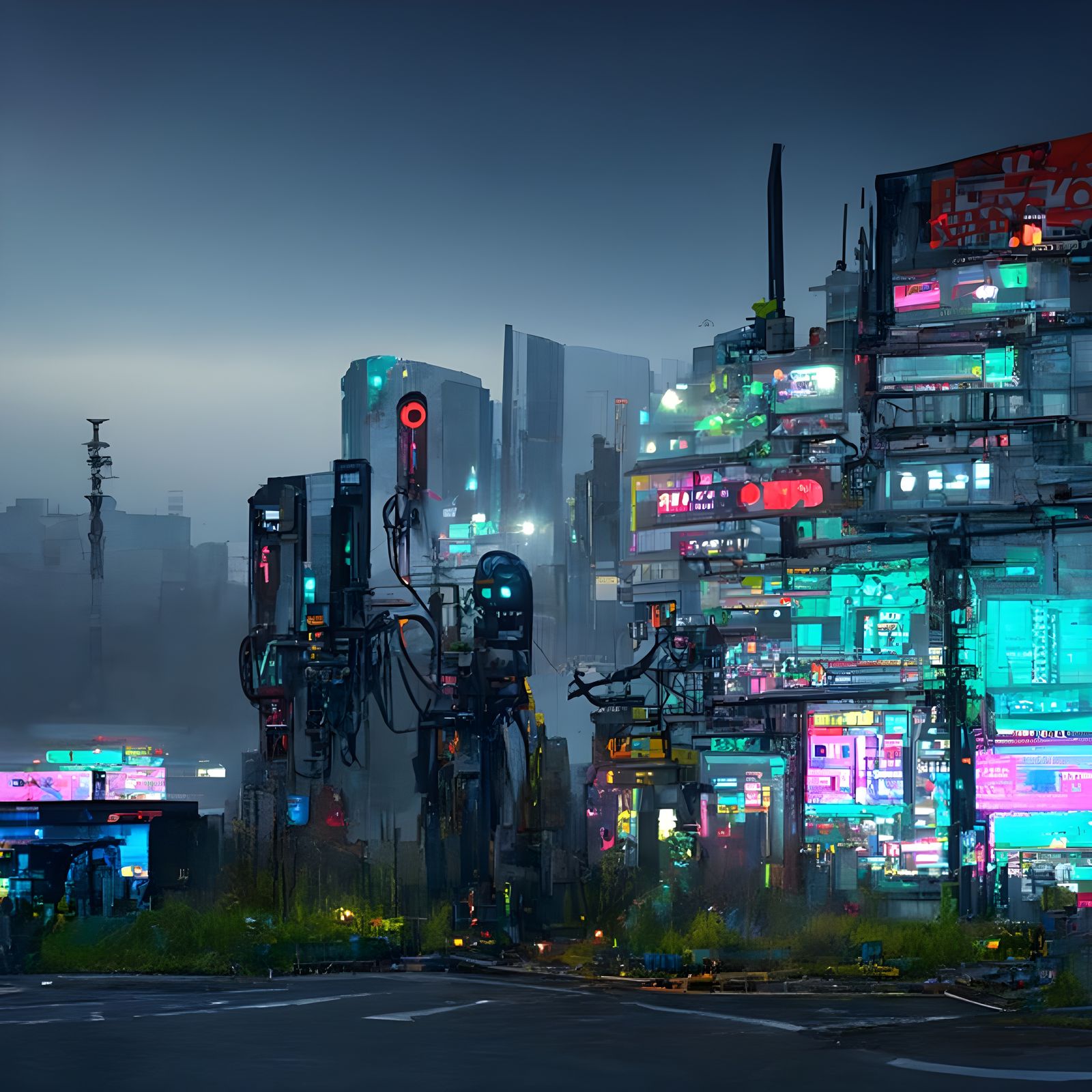 Cybernetic Japanese Metropolis - AI Generated Artwork - NightCafe Creator