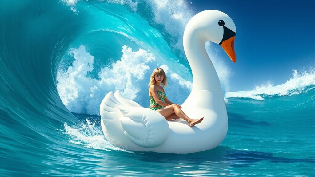 Taylor Swift inflatable swan ride - Anime Style Taylor Swift...
