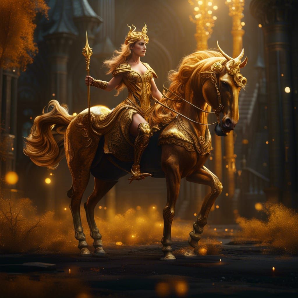 golden centaur princess - AI Generated Artwork - NightCafe Creator