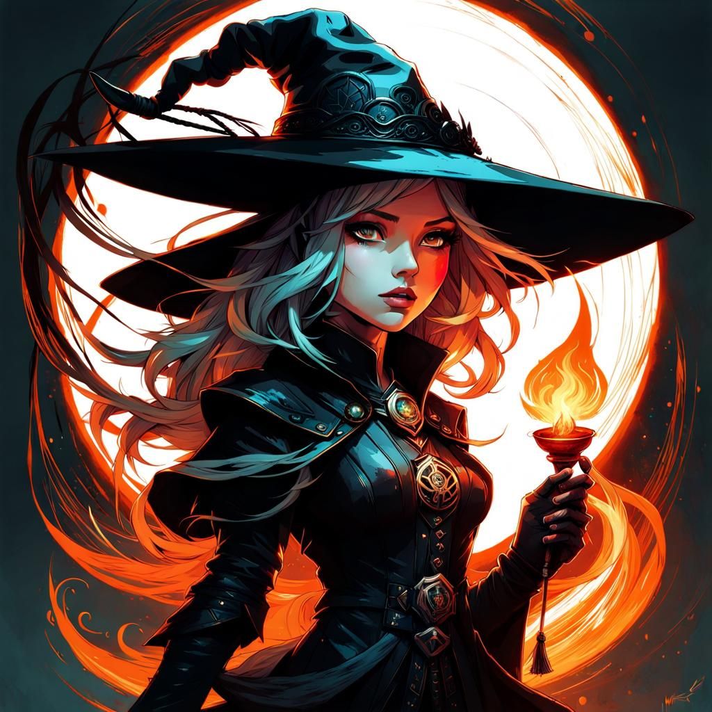 Fire Witch - AI Generated Artwork - NightCafe Creator