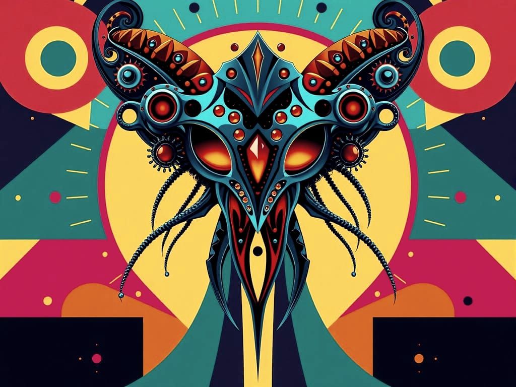 Insectile Alien - Surreal Futuristic Alien in Pop Art Style