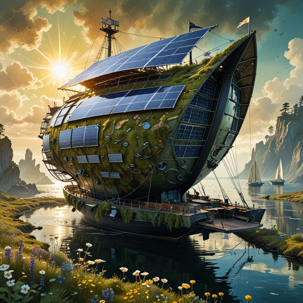 Solarpunk beach house - Solarpunk beach house