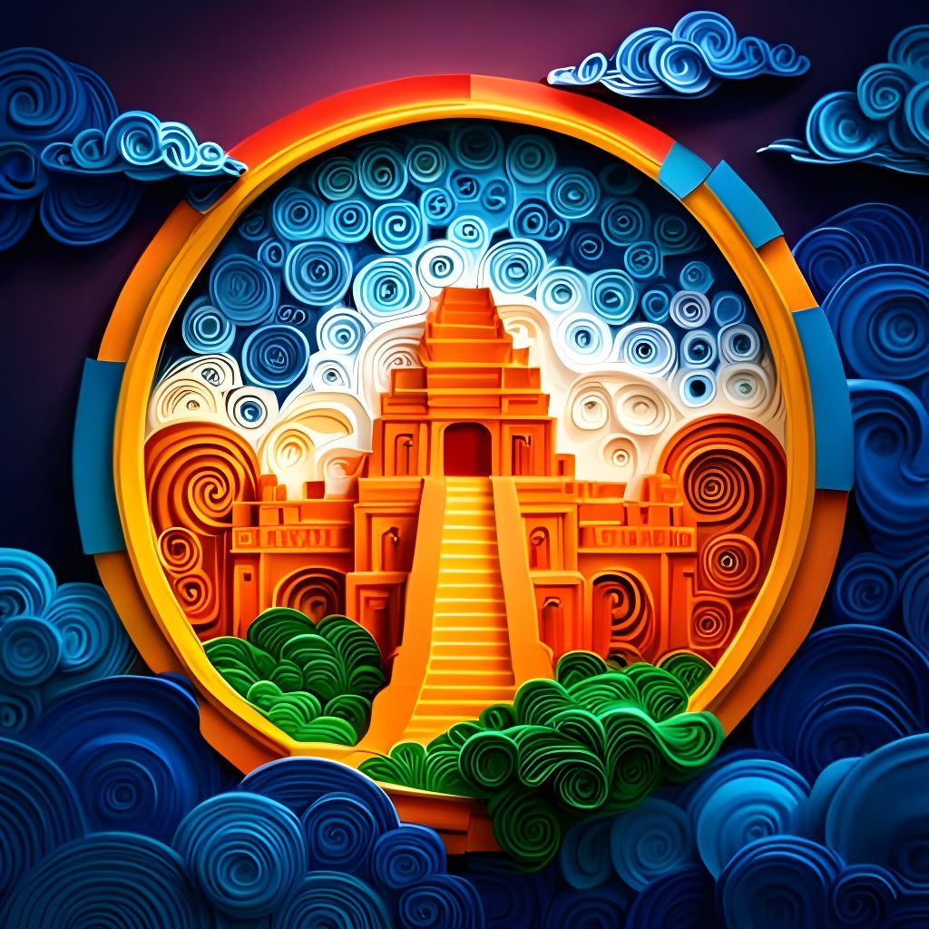 Maya Ruins Papercut - AI Generated Artwork - NightCafe Creator
