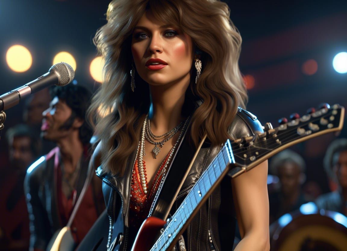 Beautiful female rock star - AI Generated Artwork - NightCafe Creator