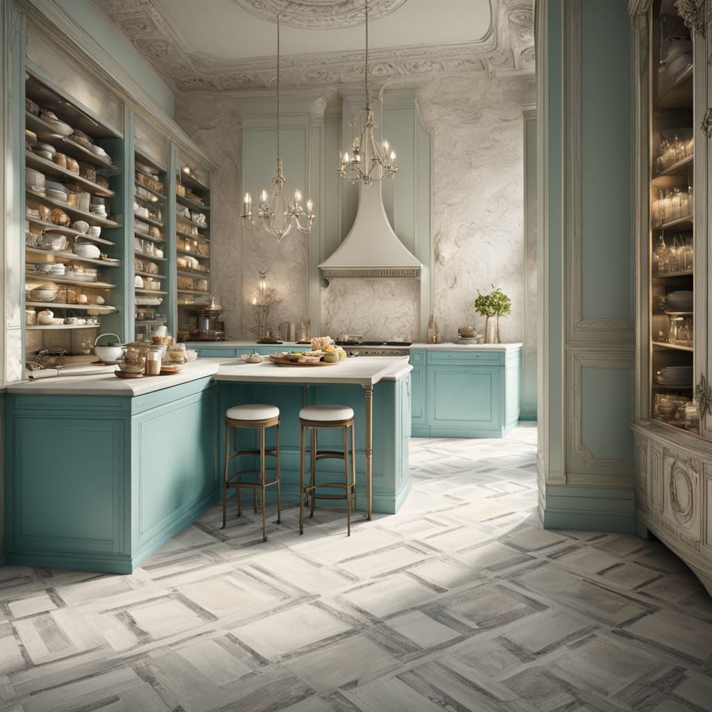 Elegant Elven Pantry Room Filled with Food in Ivor... - AI Art