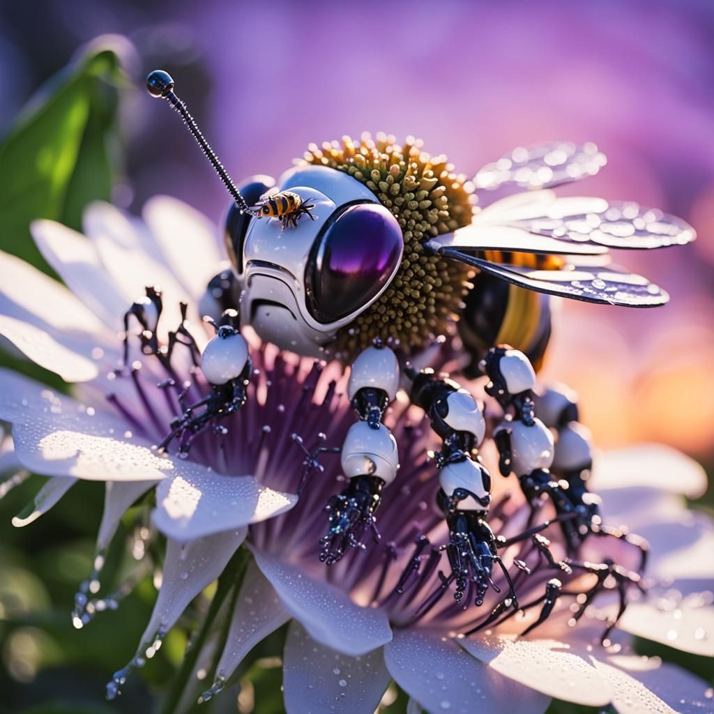 Cyborg bee - AI Generated Artwork - NightCafe Creator
