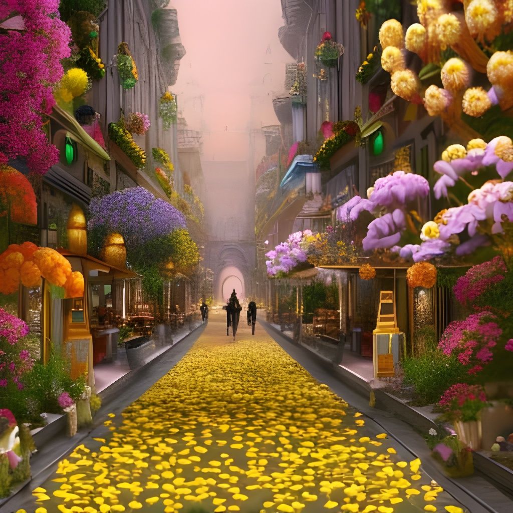 Shopping District of Upperclass Bee Kingdom - AI Generated Artwork ...