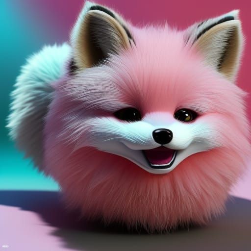 Pink fox floof - AI Generated Artwork - NightCafe Creator
