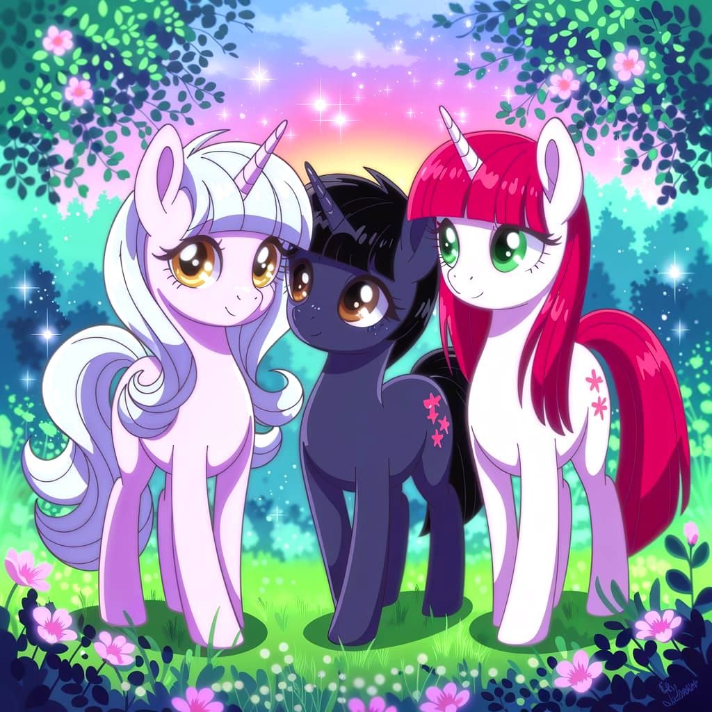 Silly Ponies - Whimsical Ponies in Enchanted Forest