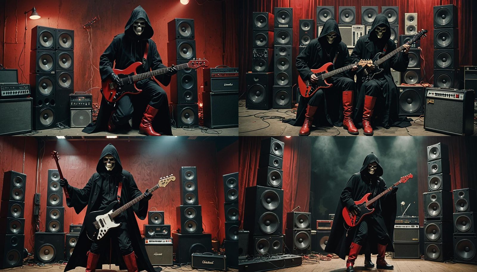 the Grim Reaper playing an electric guitar - AI Generated Artwork ...