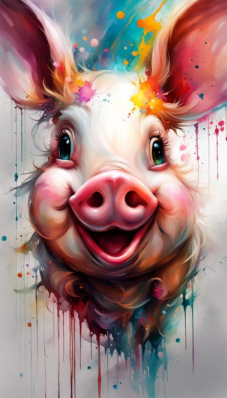 Happy Pig - AI Generated Artwork - NightCafe Creator