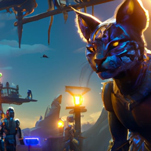 dystopian feline raider : r/nightcafe