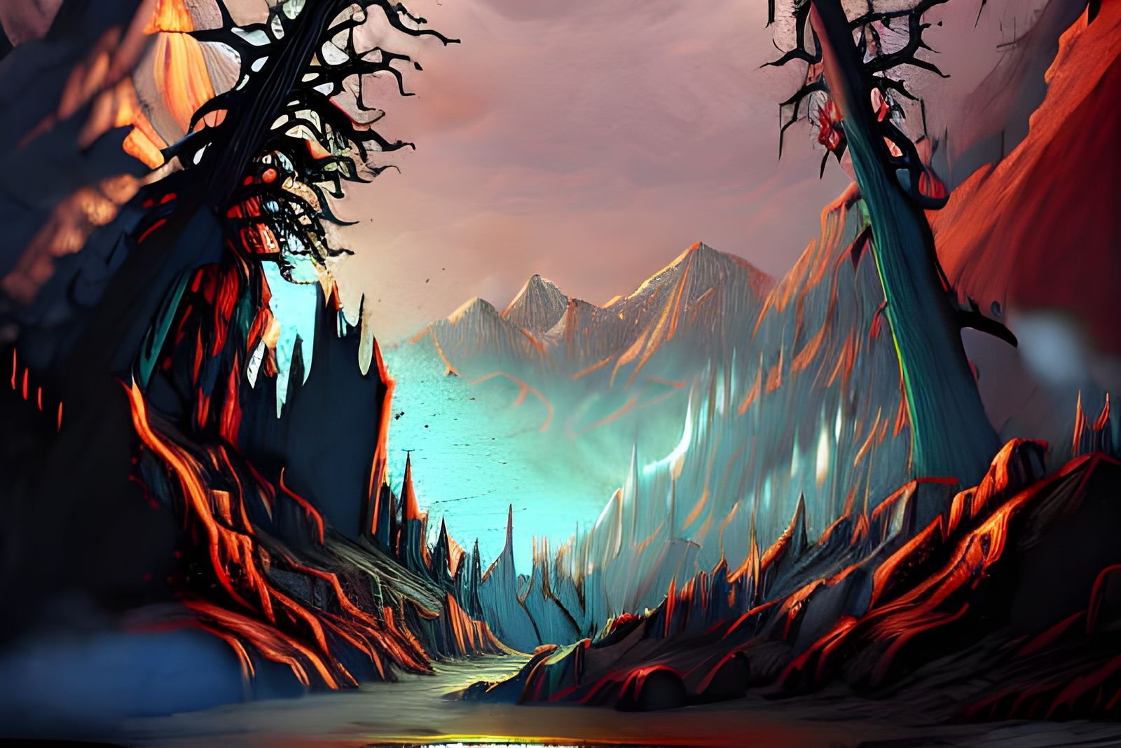 scary horror mountains - Horror Mountains with Devils in Dar...