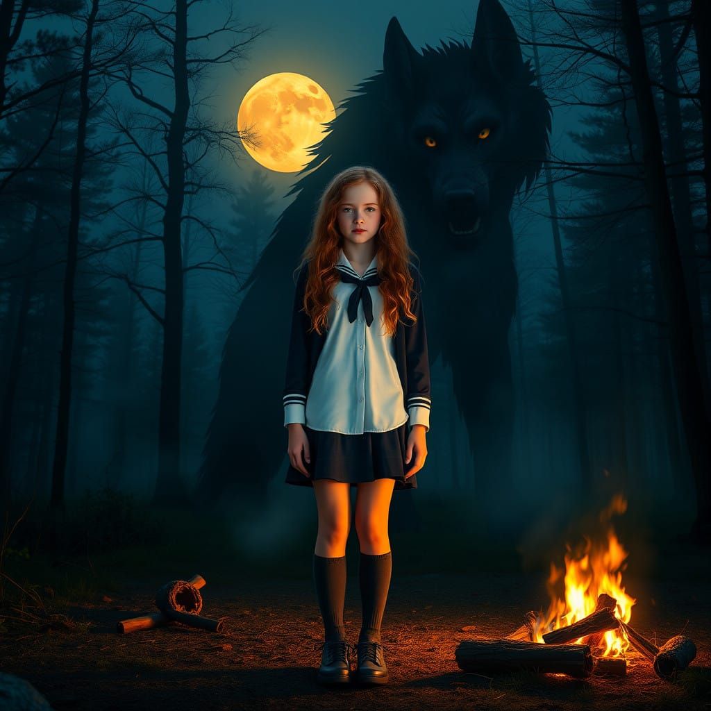 wolf girl - Moonlit Girl Surrounded by Lycan Shadows in Hype...