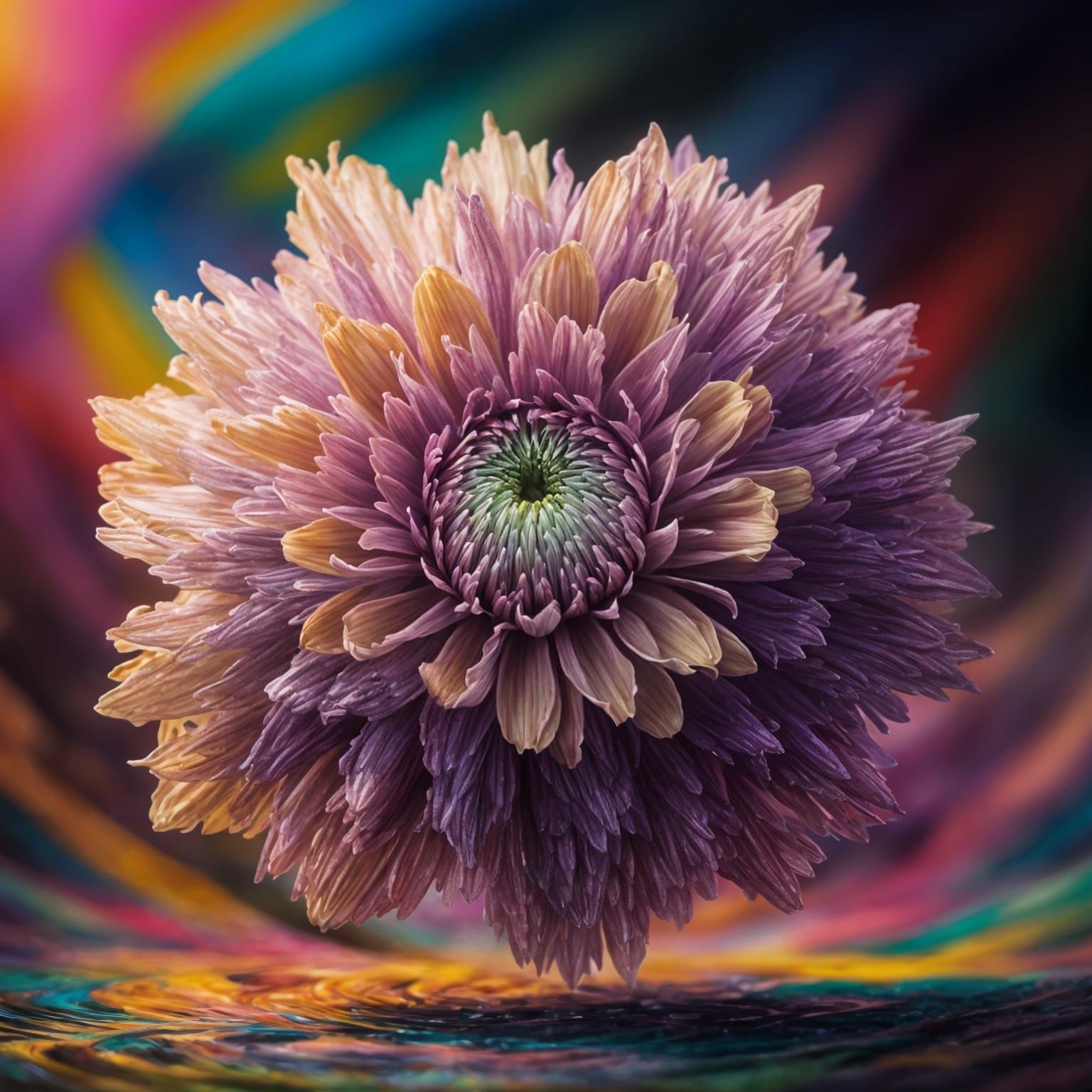 Hyperrealistic Imaginary Flower in Vibrant Colors - AI Art