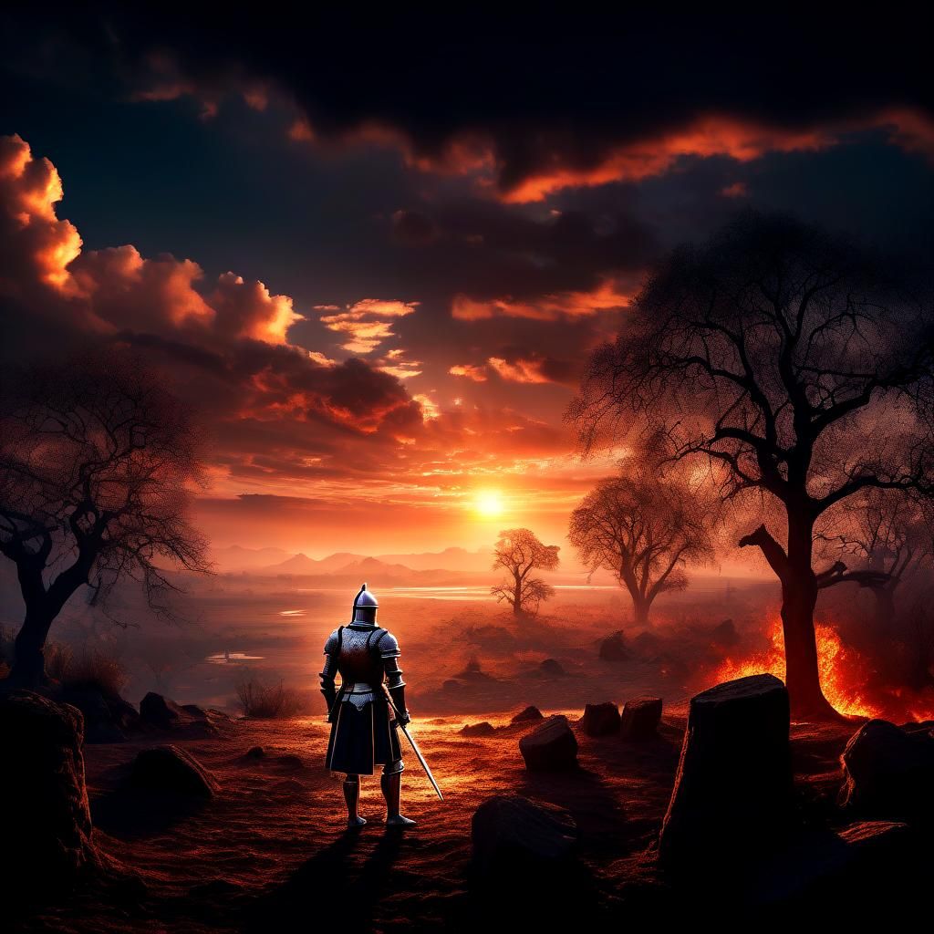 Sunset over the knights' era - AI Generated Artwork - NightCafe Creator