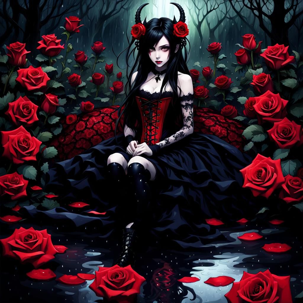 Beautiful Anime Demon Girl - AI Generated Artwork - NightCafe Creator