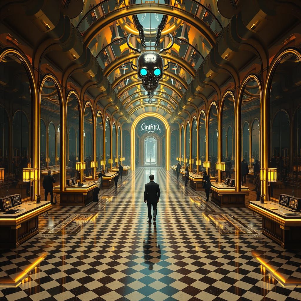 Hilbert Hotel - Infinite Neo-Noir Megastructure: A Surreal,