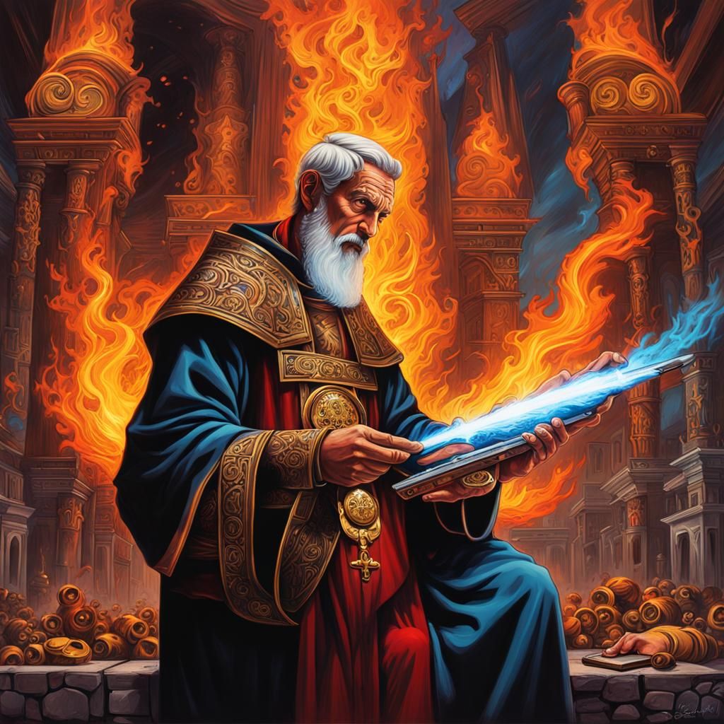 A Roman Catholic priest holds a BFG9000 cradled in one arm while ...