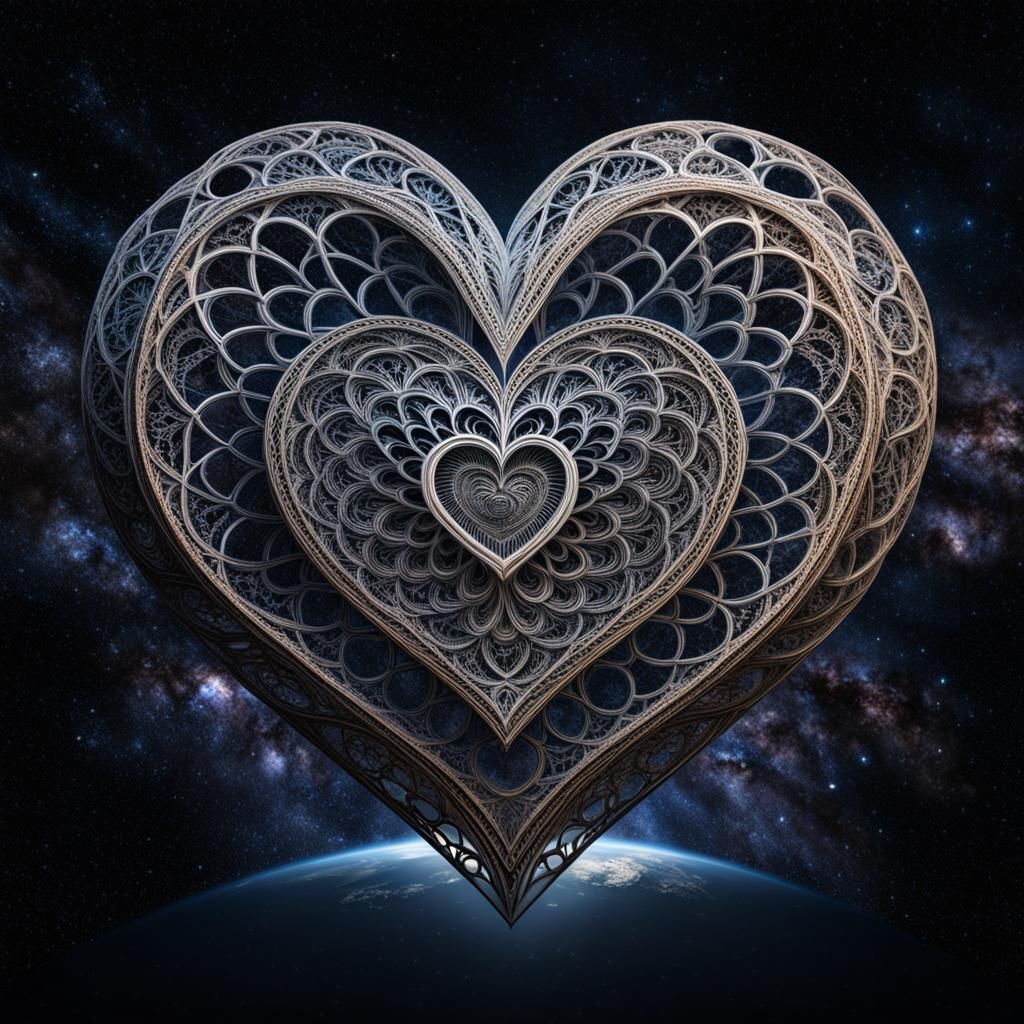 Interwoven Lace Heart - AI Generated Artwork - NightCafe Creator