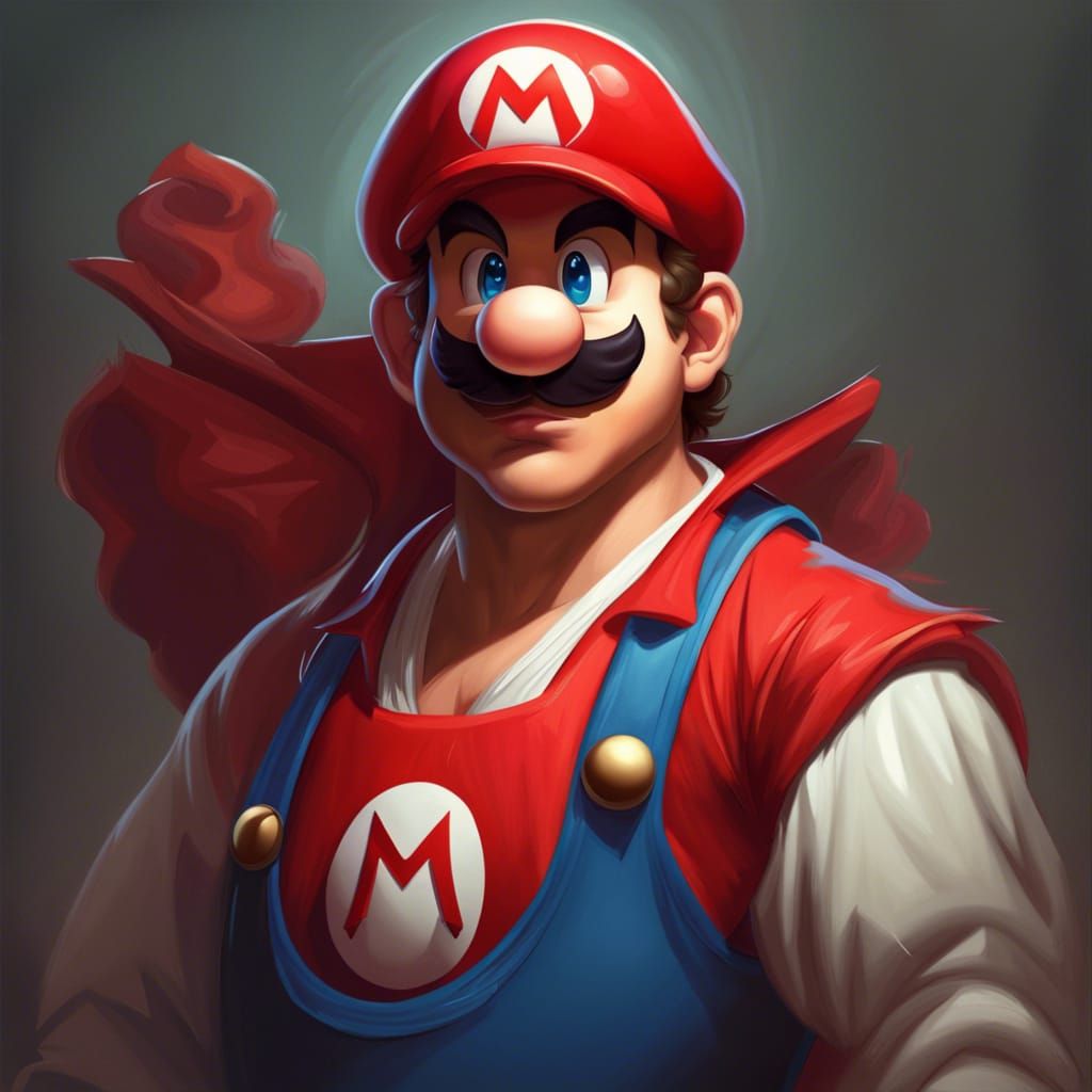 Super Mario, Portrait of Gerard Dépardieu - AI Generated Artwork ...