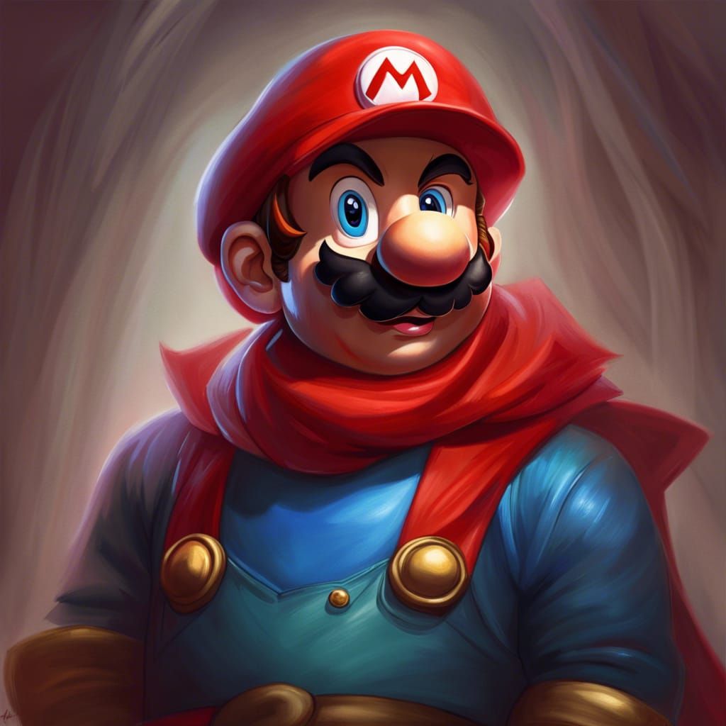 Super Mario, Portrait of Gerard Dépardieu - AI Generated Artwork ...