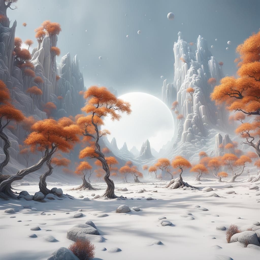 Alien Winter Moon - AI Generated Artwork - NightCafe Creator