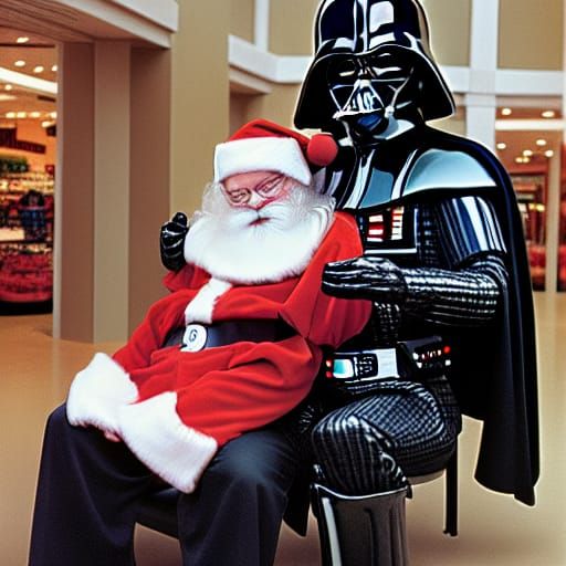 Darth Vader working as a mall Santa - AI Generated Artwork - NightCafe ...