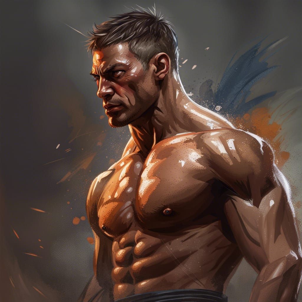 Muscular Fighter Build - AI Generated Artwork - NightCafe Creator