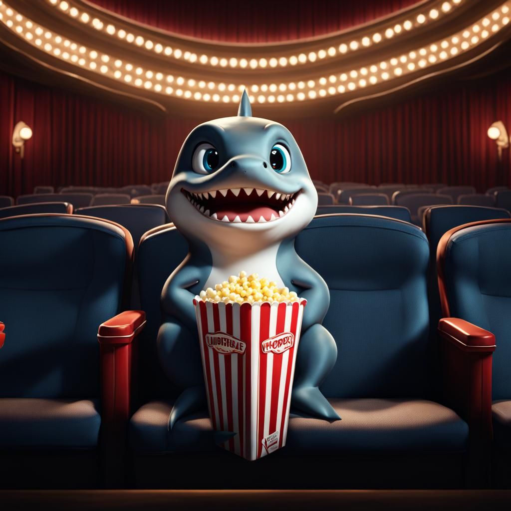 Watching the movie "Jaws" - AI Generated Artwork - NightCafe Creator