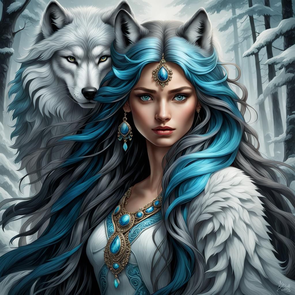Wolf Lady 1 - AI Generated Artwork - NightCafe Creator