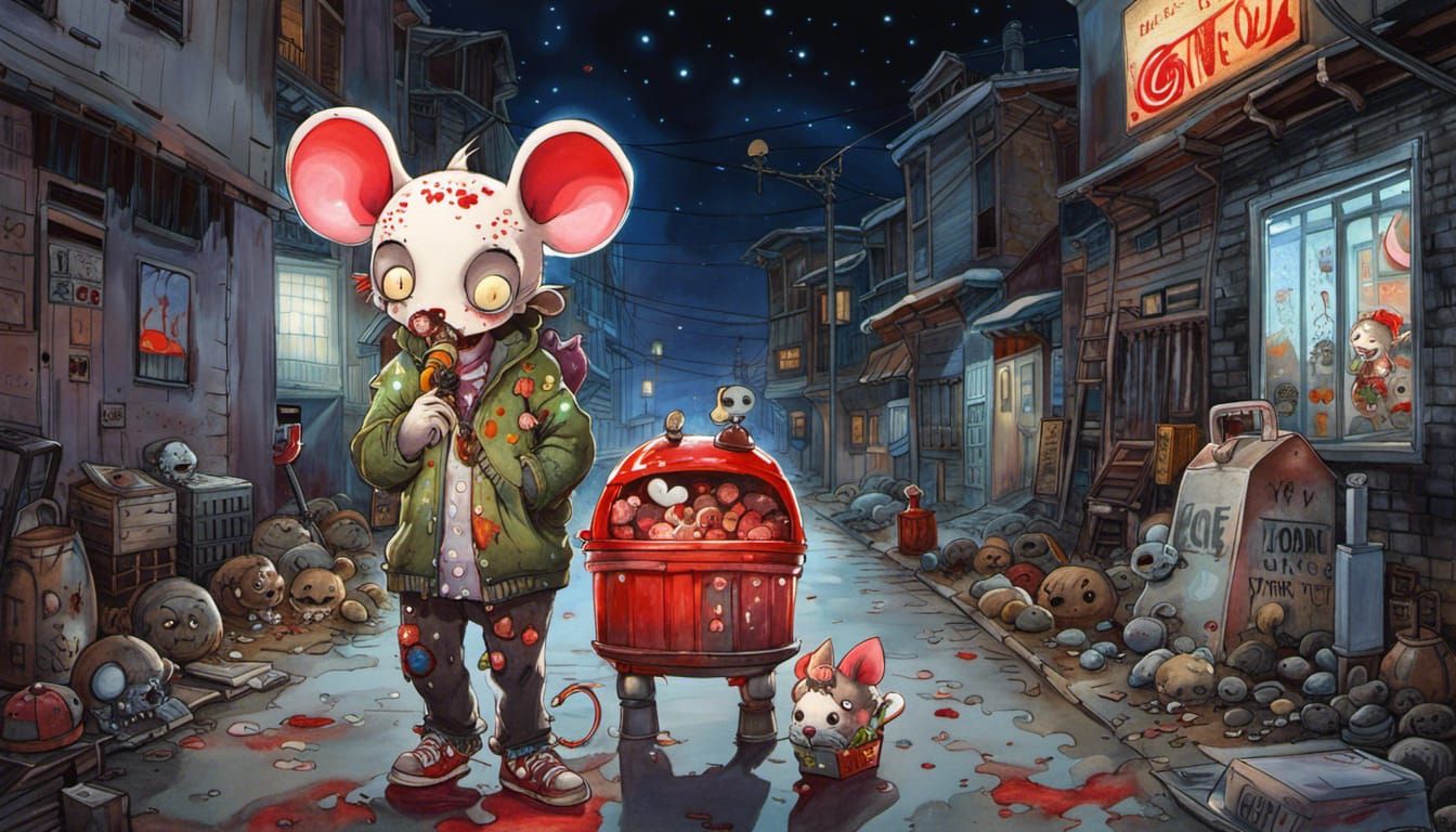 Zombie Mouse and Pet 2 - AI Generated Artwork - NightCafe Creator