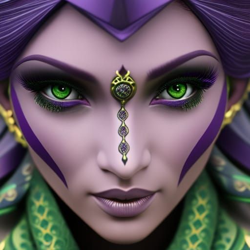 Green Eye Jester - AI Generated Artwork - NightCafe Creator