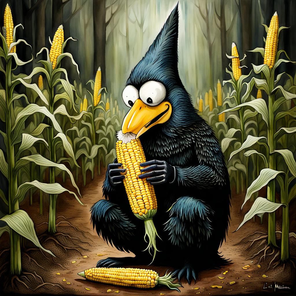 Crowman Chowing Down - AI Generated Artwork - NightCafe Creator