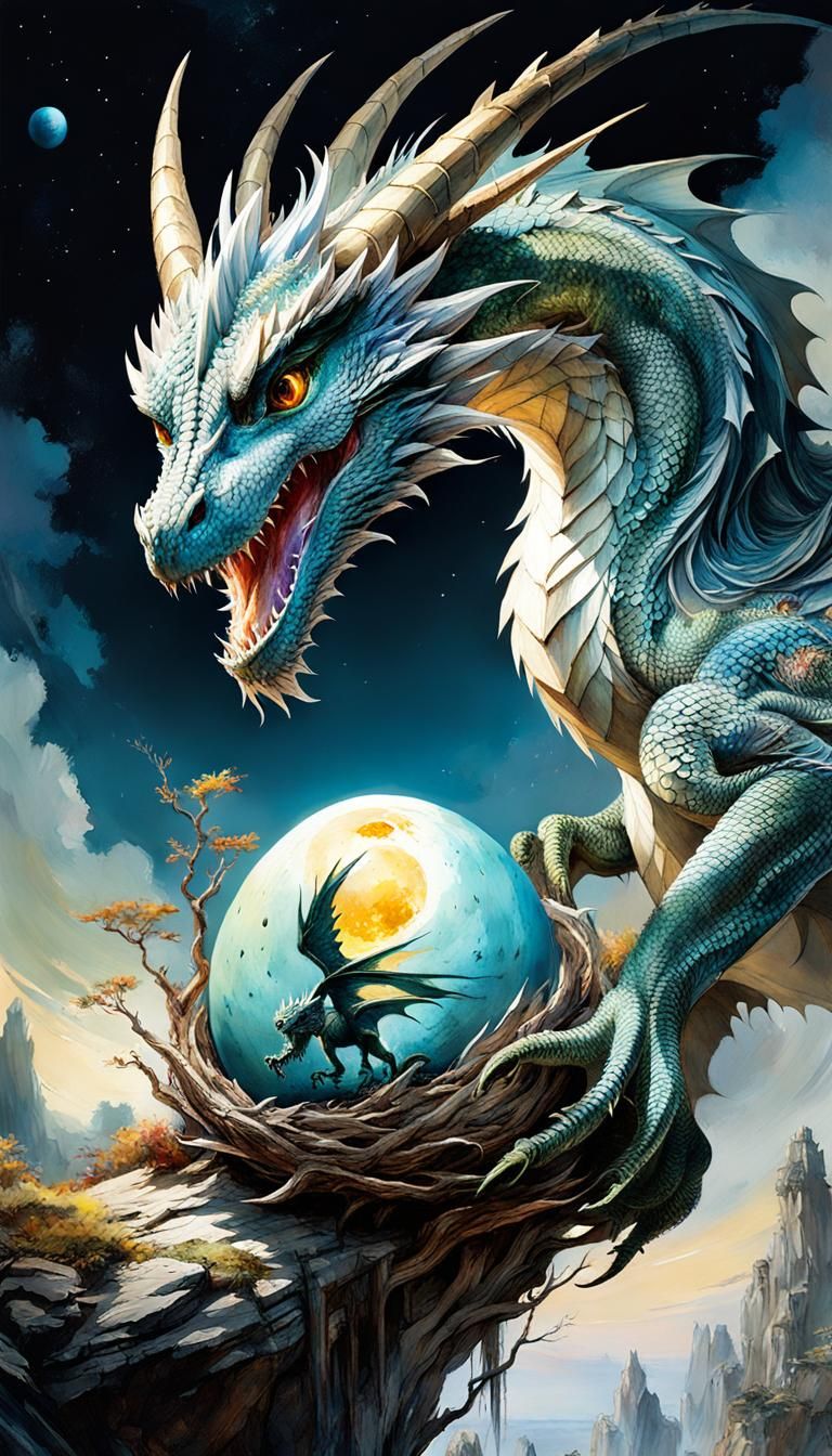 Dragon Portrait - AI Generated Artwork - NightCafe Creator