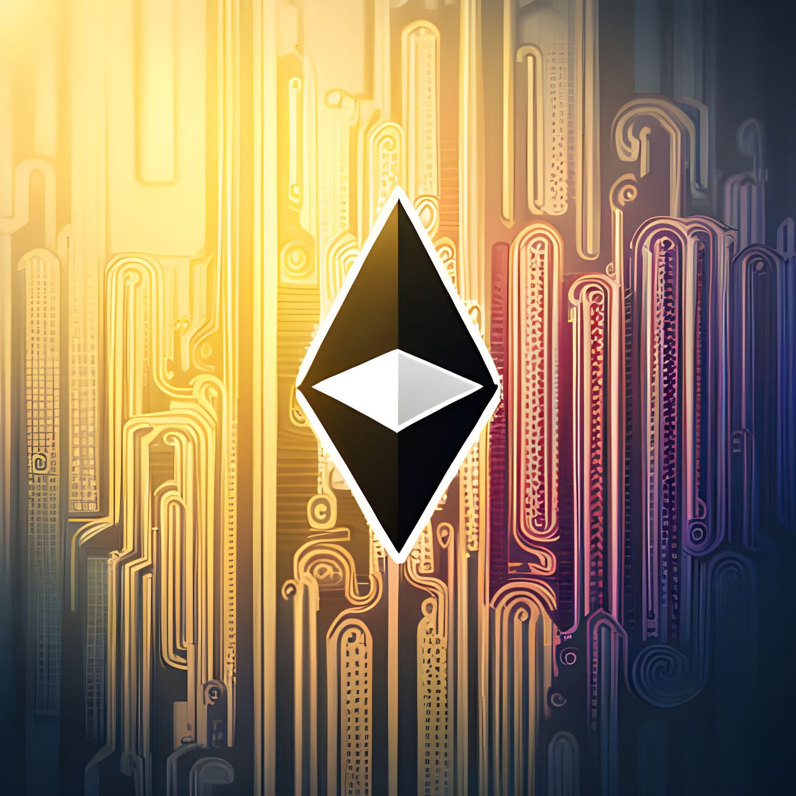 ethereum logo on a tech - style circuit board, modern,strong color - AI ...