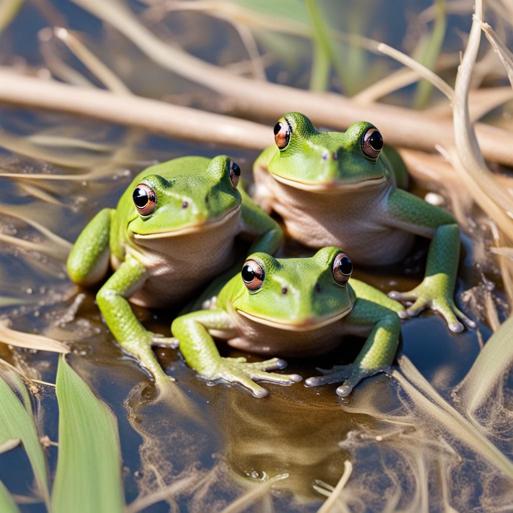 Washed out frogs - AI Generated Artwork - NightCafe Creator