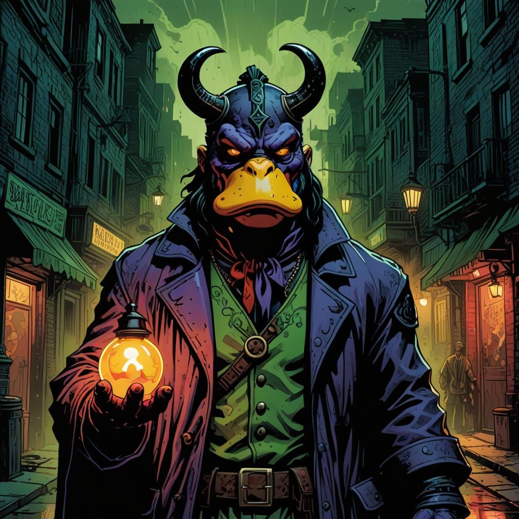 Dark Fantasy Assassin Rubber Duck in Mardi Gras Di... - AI Art