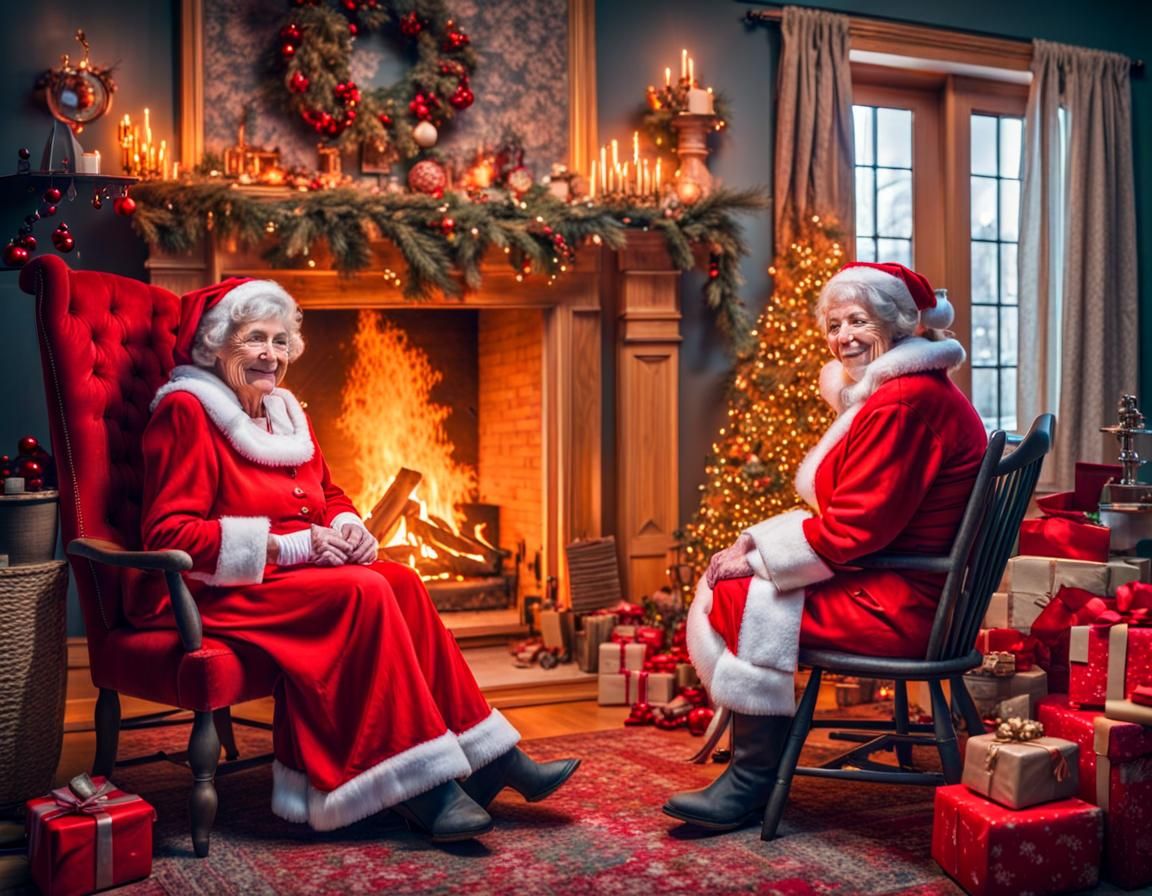 Two Mrs' Claus?!.....Santa's definitely going on the naughty list ...