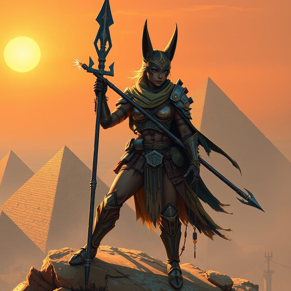 Cyberpunk Kitsune Queen Rules Ancient Egypt - AI Art