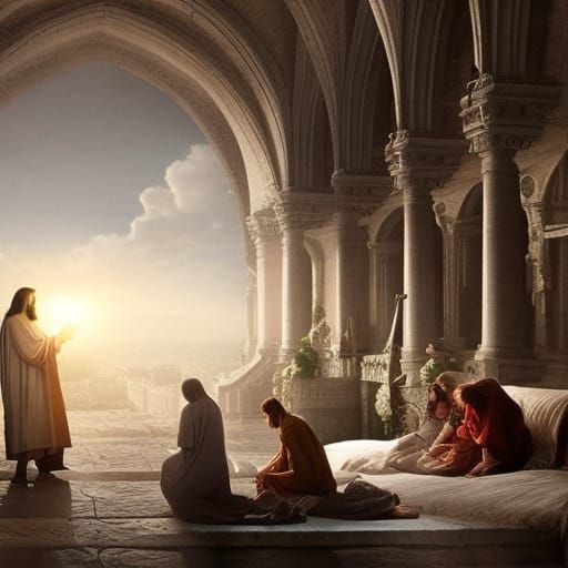 The impotent man answered him, Sir, I have no man, when the water is ...