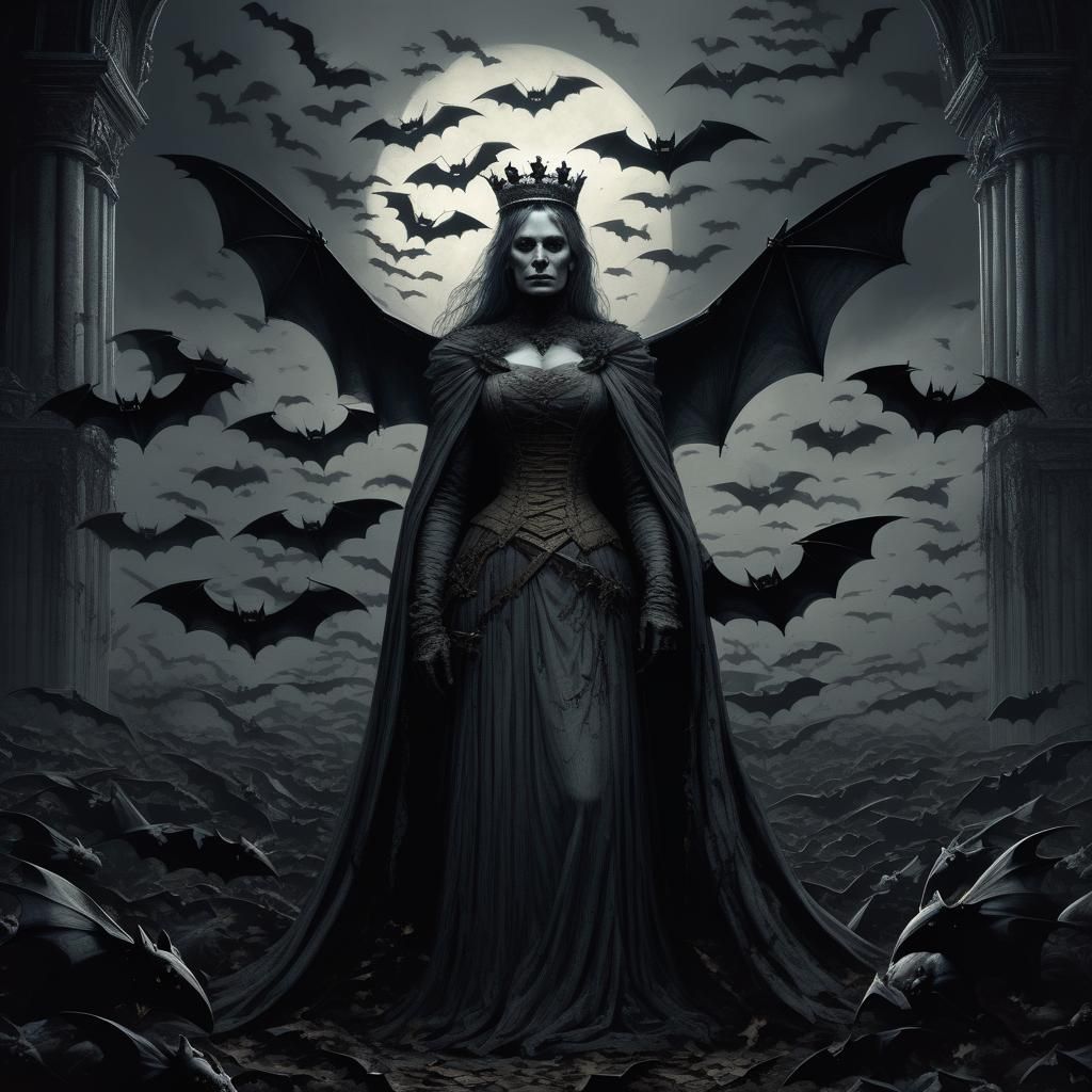 The woman is the queen of bats - AI Generated Artwork - NightCafe Creator