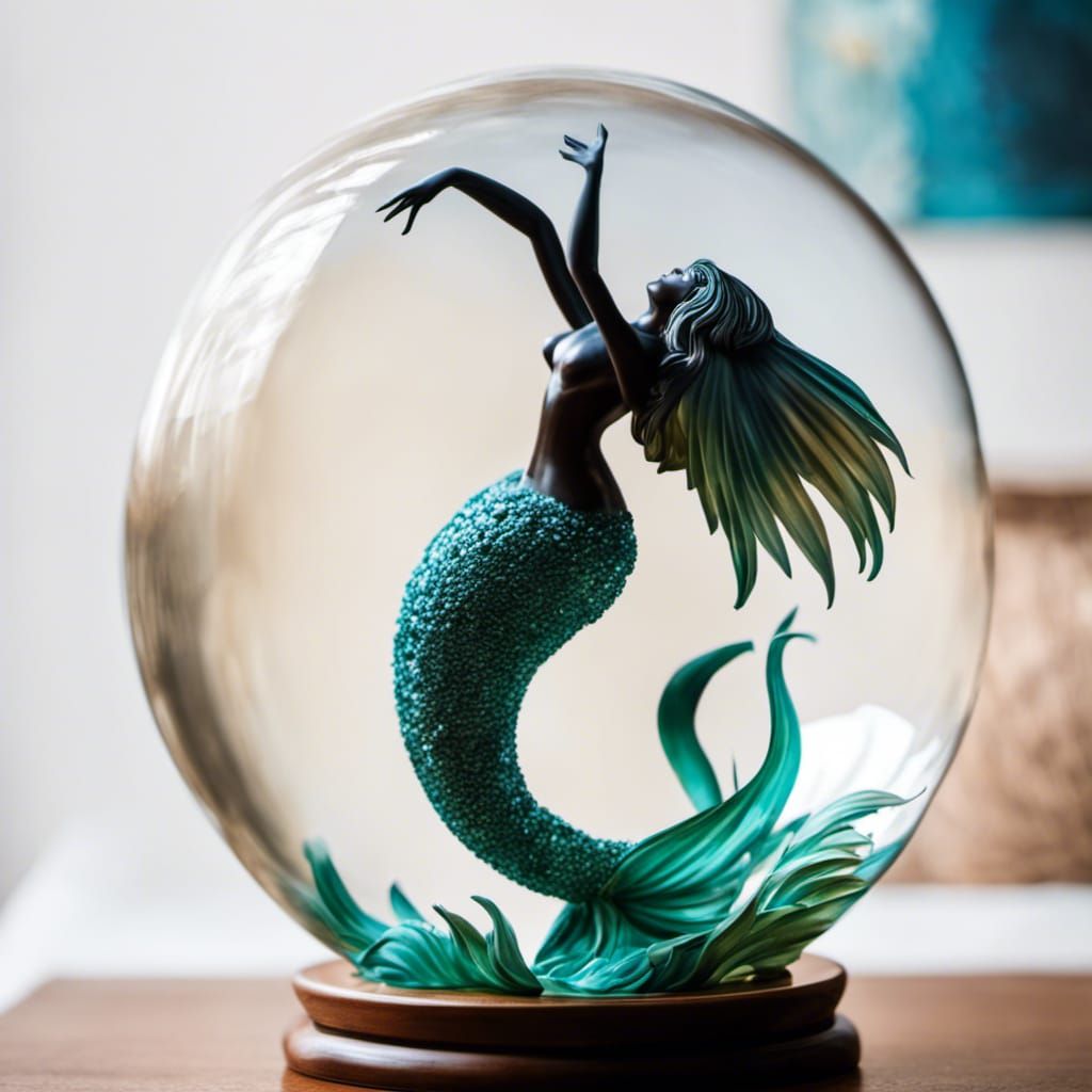 Mermaid inside snow globe :: beautiful mermaid inside glass ball ...