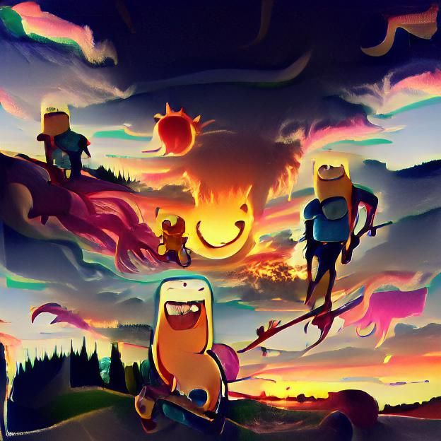 Adventure Time Sunset - AI Generated Artwork - NightCafe Creator