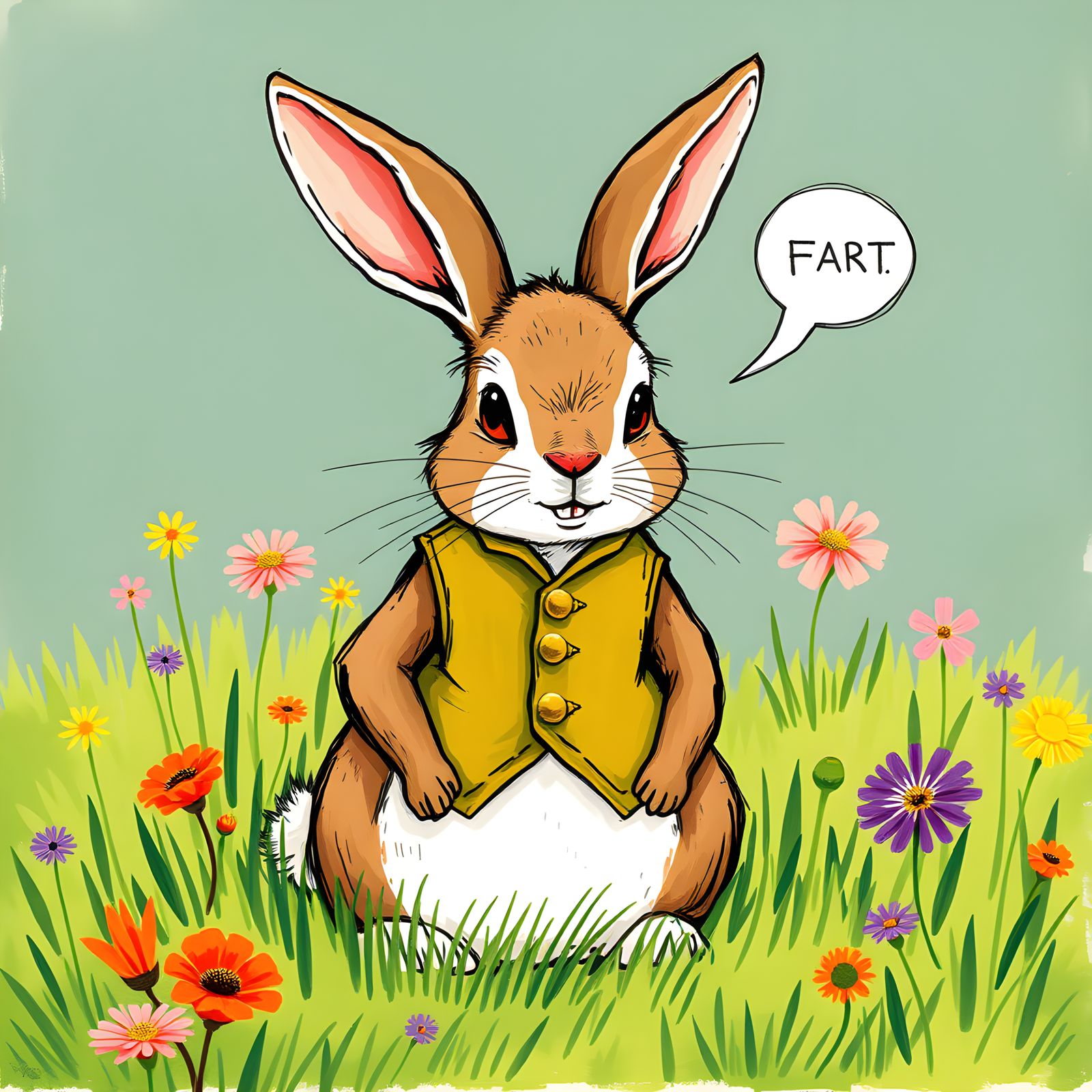 Cheeky Rabbit - Playful Rabbit in a Hilarious Moment