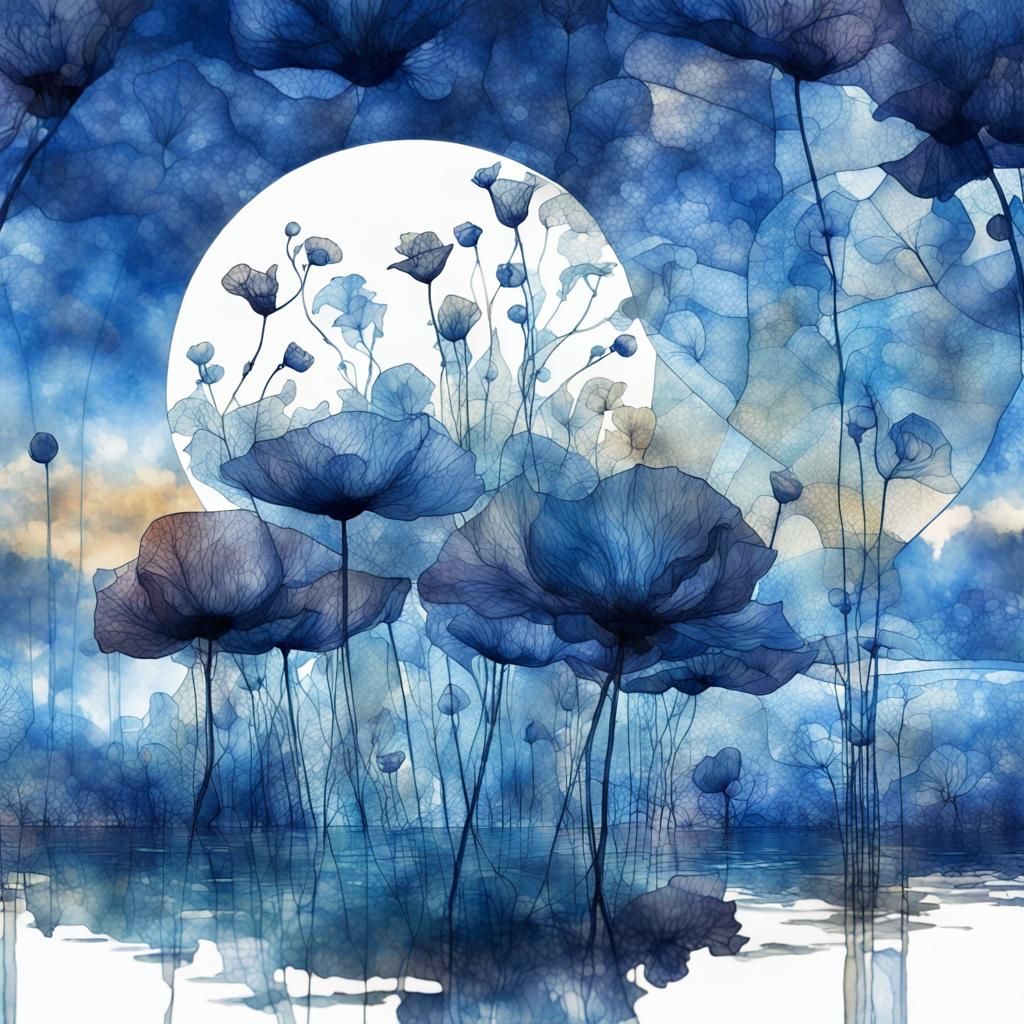 Merged double exposure layered image of beautiful delicate detailed ...