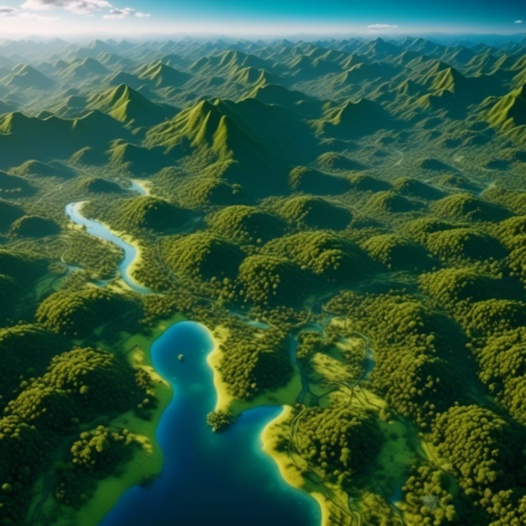 3D map of the surface of the Brazilian forest - AI Generated Artwork ...