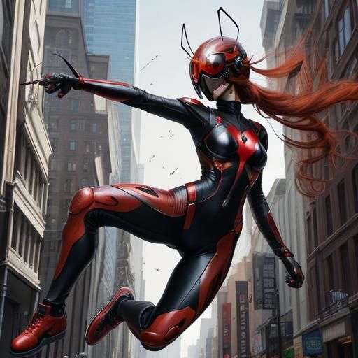 Lady bug superhero, action pose - AI Generated Artwork - NightCafe Creator
