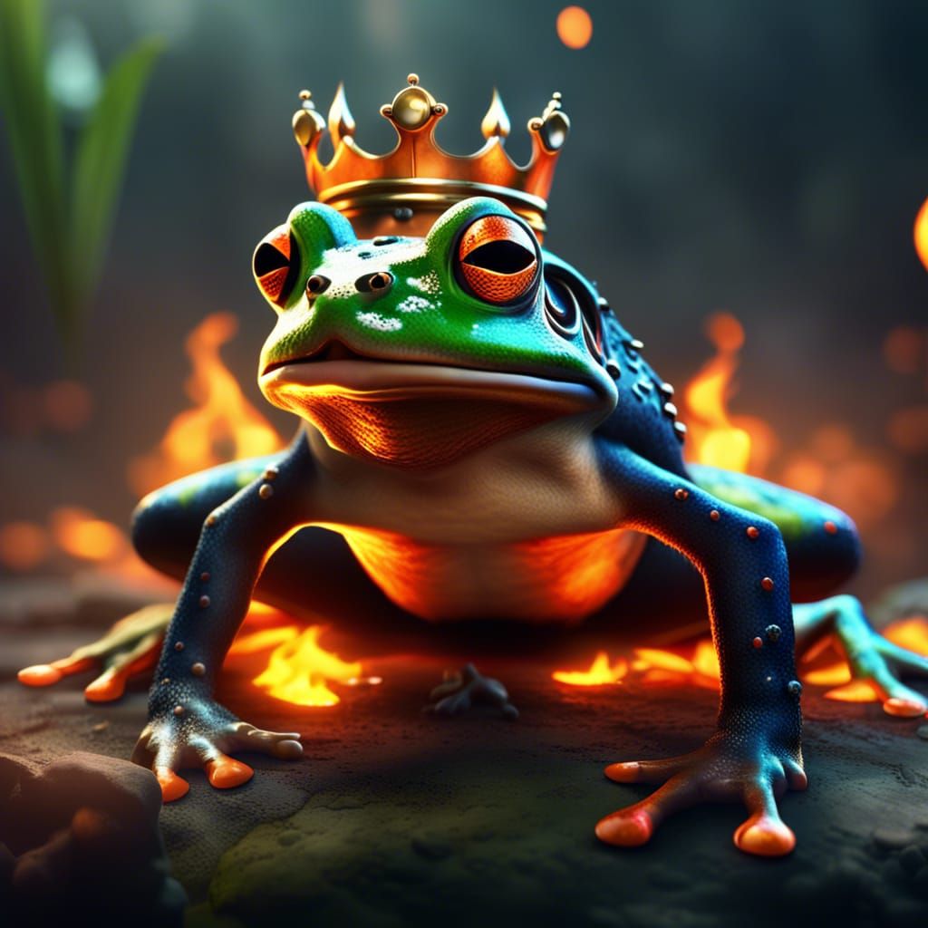 A king frog fire hybrid - AI Generated Artwork - NightCafe Creator
