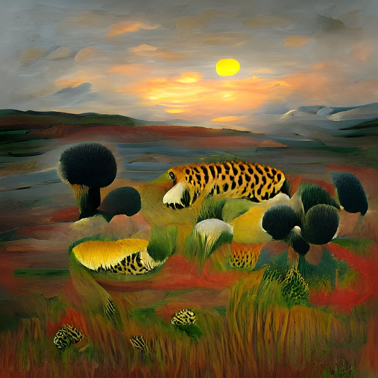 Alien Tundra Sunset - AI Generated Artwork - NightCafe Creator